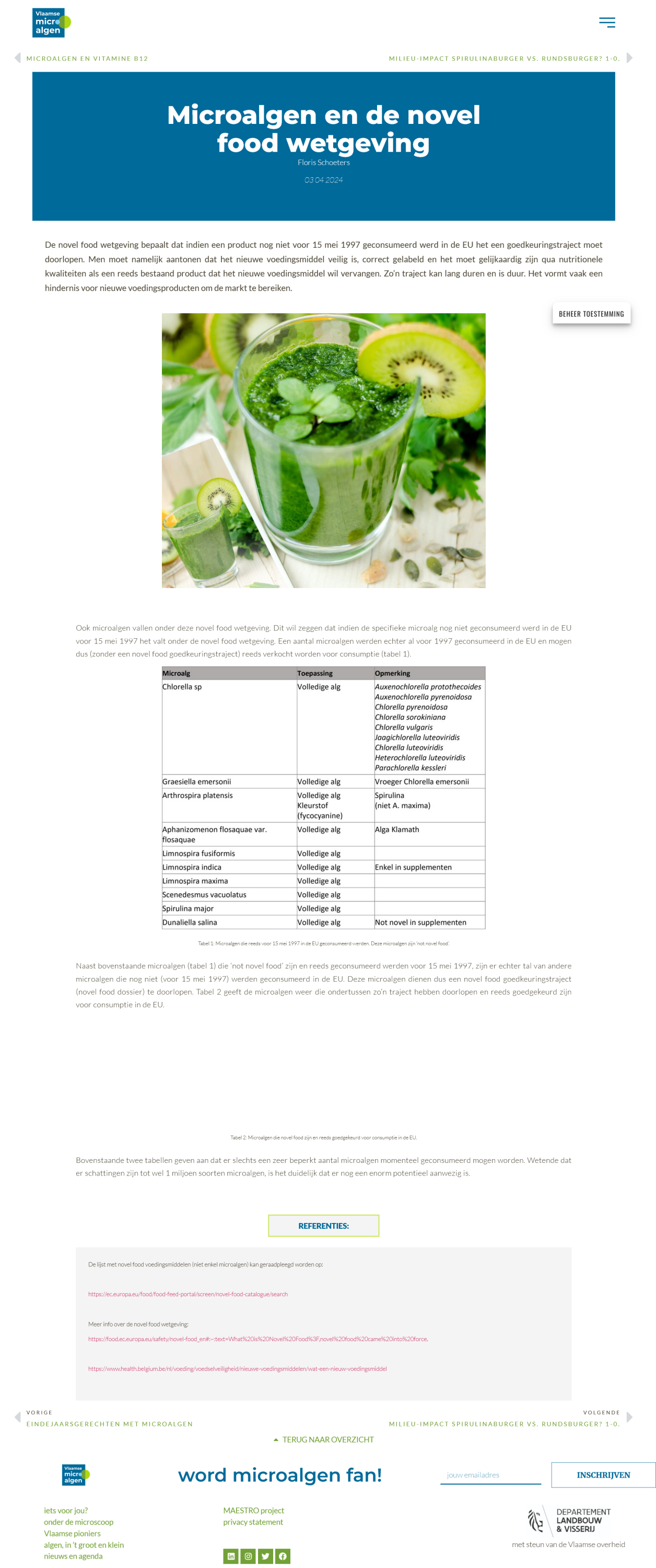 Microalgen | Aquacultuur Vlaanderen